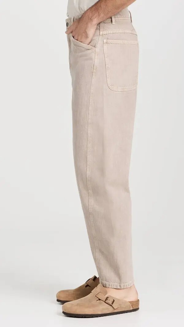 Lemaire Twisted Workwear Pants In Denim Snow Beige - 40% Off